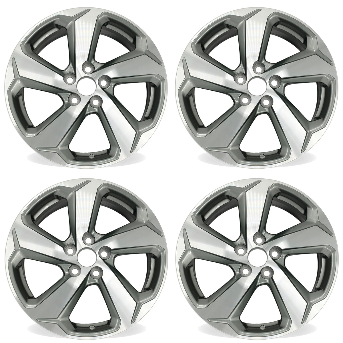 18” SET OF 4 18x7 MACHINED DARK GREY Wheel for TOYOTA RAV4 2021 2022 O ...