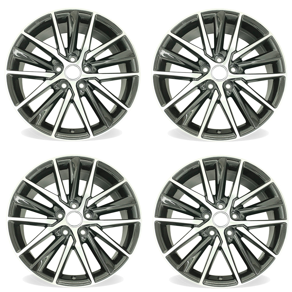 18" SET OF 4 18x8 Machined Black Wheels For 2021 2022 TOYOTA CAMRY OEM ...