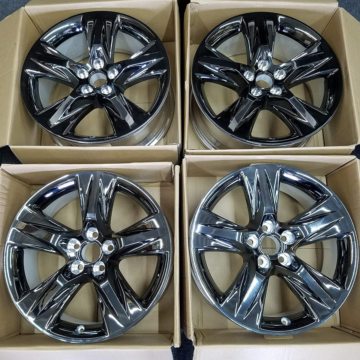 SET OF 4 NEW 19" Black Chrome Wheels for 2014-2019 Toyota Highlander O ...